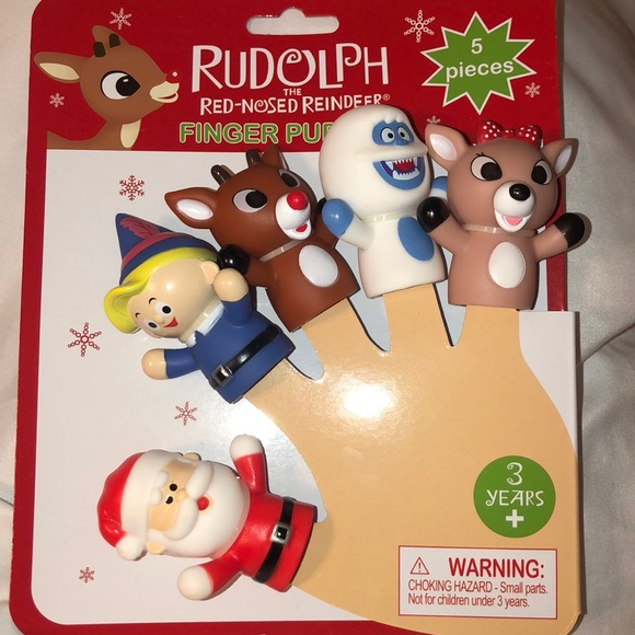 Toys | Rudolph The Rednosed Reindeer Finger Puppets 5 Pc | Poshmark